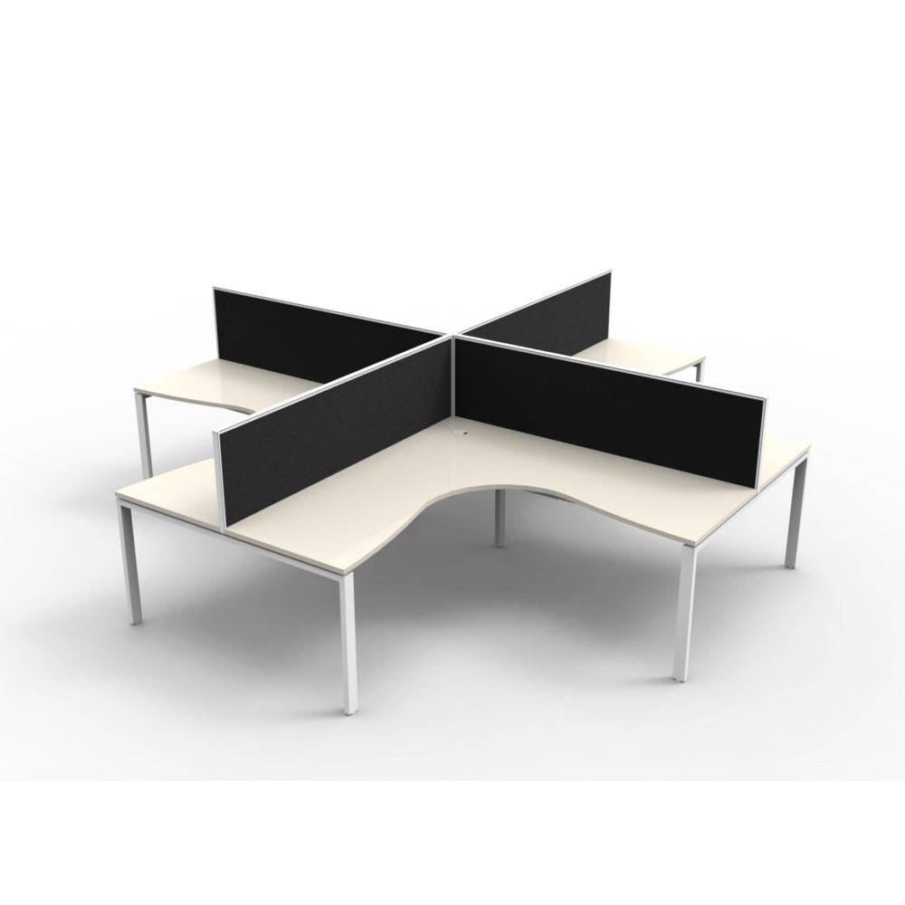 Rapid Infinity 4-Person Pod of Corner Workstations with Screens ...